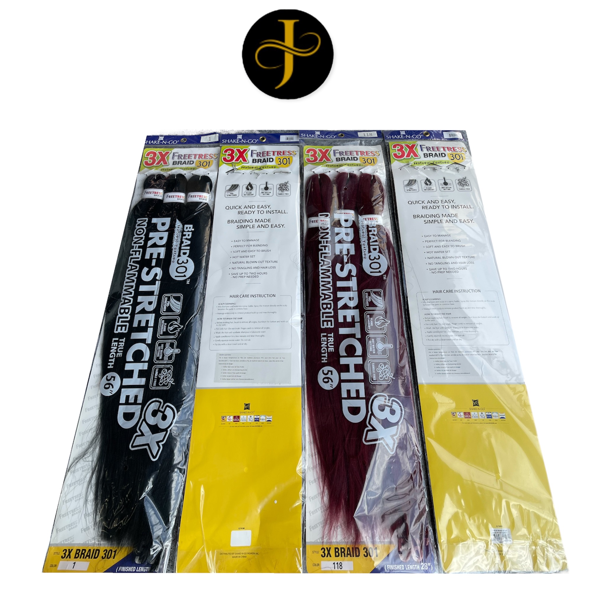 3X FREETRESS BRAID 301 3X PRE-STRETCHED - Jas House of Beauty